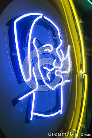 Zig Zag Man Logo On A Neon Sign Editorial Photo | CartoonDealer.com ...