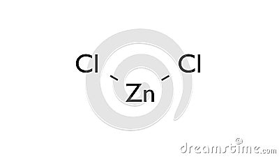 Zinc Chloride Molecule, Structural Chemical Formula, Ball-and-stick ...