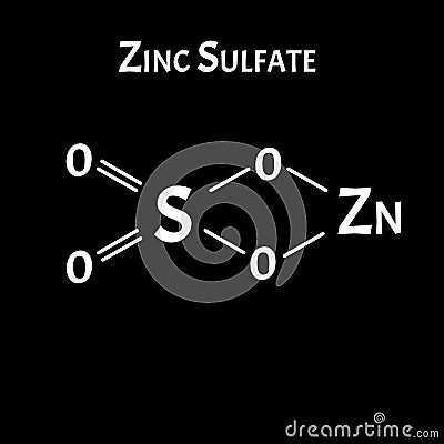 Zinc Sulfate Is A Molecular Chemical Formula. Zinc Infographics. Vector ...