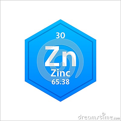 Zinc Symbol. Chemical Element Of The Periodic Table. Vector Stock ...