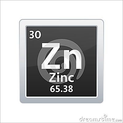 Zinc Symbol. Chemical Element Of The Periodic Table. Vector Stock ...