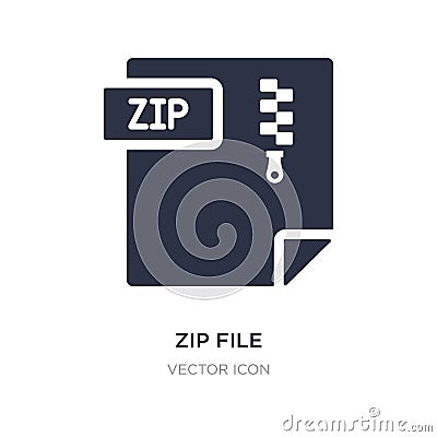 Zip File Icon On White Background. Simple Element Illustration From UI ...