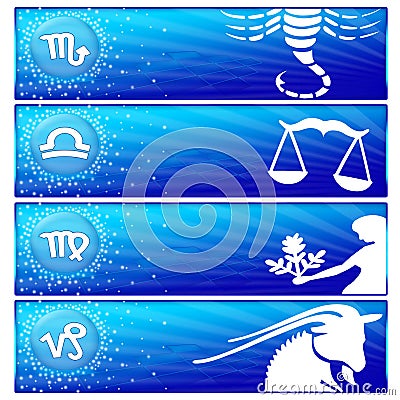 Zodiac Banner Set (01) Royalty Free Stock Photo - Image: 12860455
