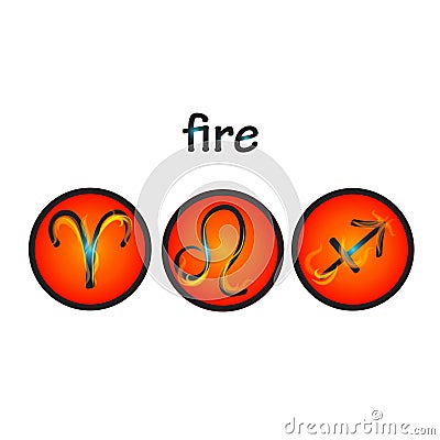 Zodiac Symbols Fire Element Stock Vector - Image: 66663695