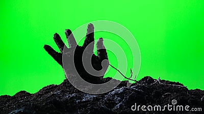 Zombie Hand Emerging From The Ground. Green Screen. 007 Stock Video ...