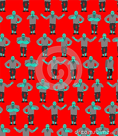 Zombie Pattern Seamless. Zombies Background. Undead Texture Vector ...