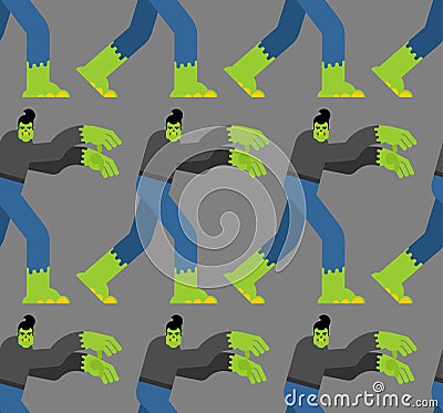 Zombie Pattern Seamless. Zombies Background. Undead Texture Vector ...