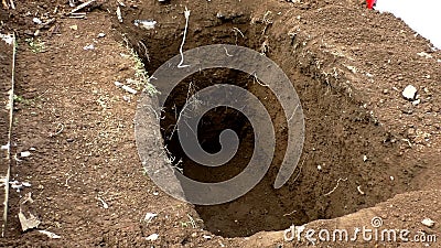 Zoom in on an empty grave stock video. Video of grave - 178447759