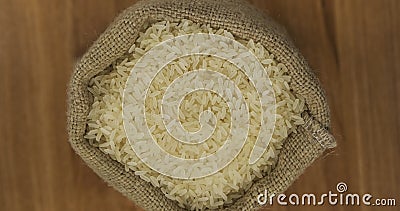Zoom of a Full Sack of Rice Grain. View from Above Stock Video - Video ...