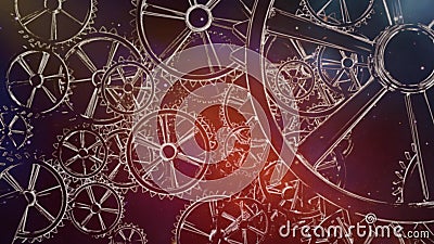 Zoom Gears Outline in Space 4K Loop Stock Video - Video of gears ...