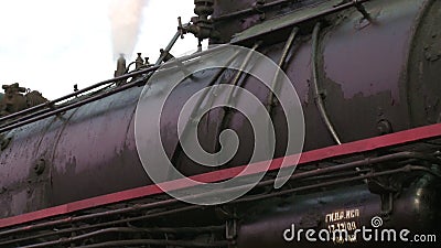 Zoom Out from Steam Engine Train Smoke Stack Stock Video - Video of ...
