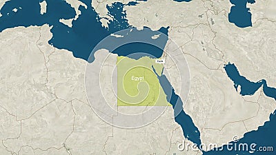 Zoom in To the Map of Egypt with Text, Textless, and with Flag Stock ...
