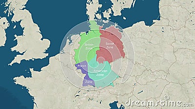 Zoom in To the Map of Germany Divisions with Time Stock Video - Video ...