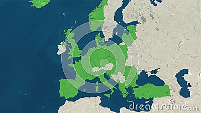 Zoom in To the Map of the NATO Military Alliance Countries Stock ...