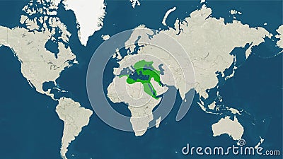 Zoom in To the Map of Ottoman Empire with Text, Textless and with Flag ...