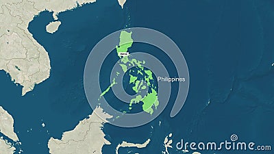 Zoom in To the Map of Philippines with Text, Textless, and with Flag ...