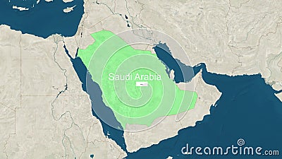 Zoom in To the Map of Saudi Arabia with Text, Textless, and with Flag ...