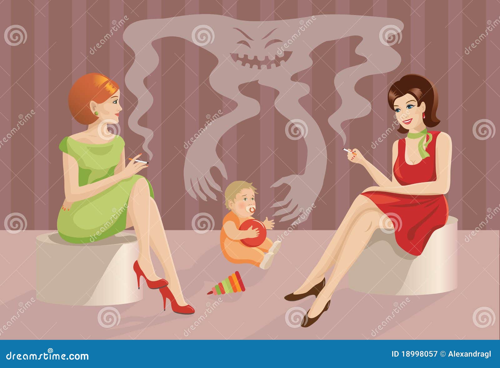 ¡No fume! ilustración del vector. Ilustración de mujer - 18998057