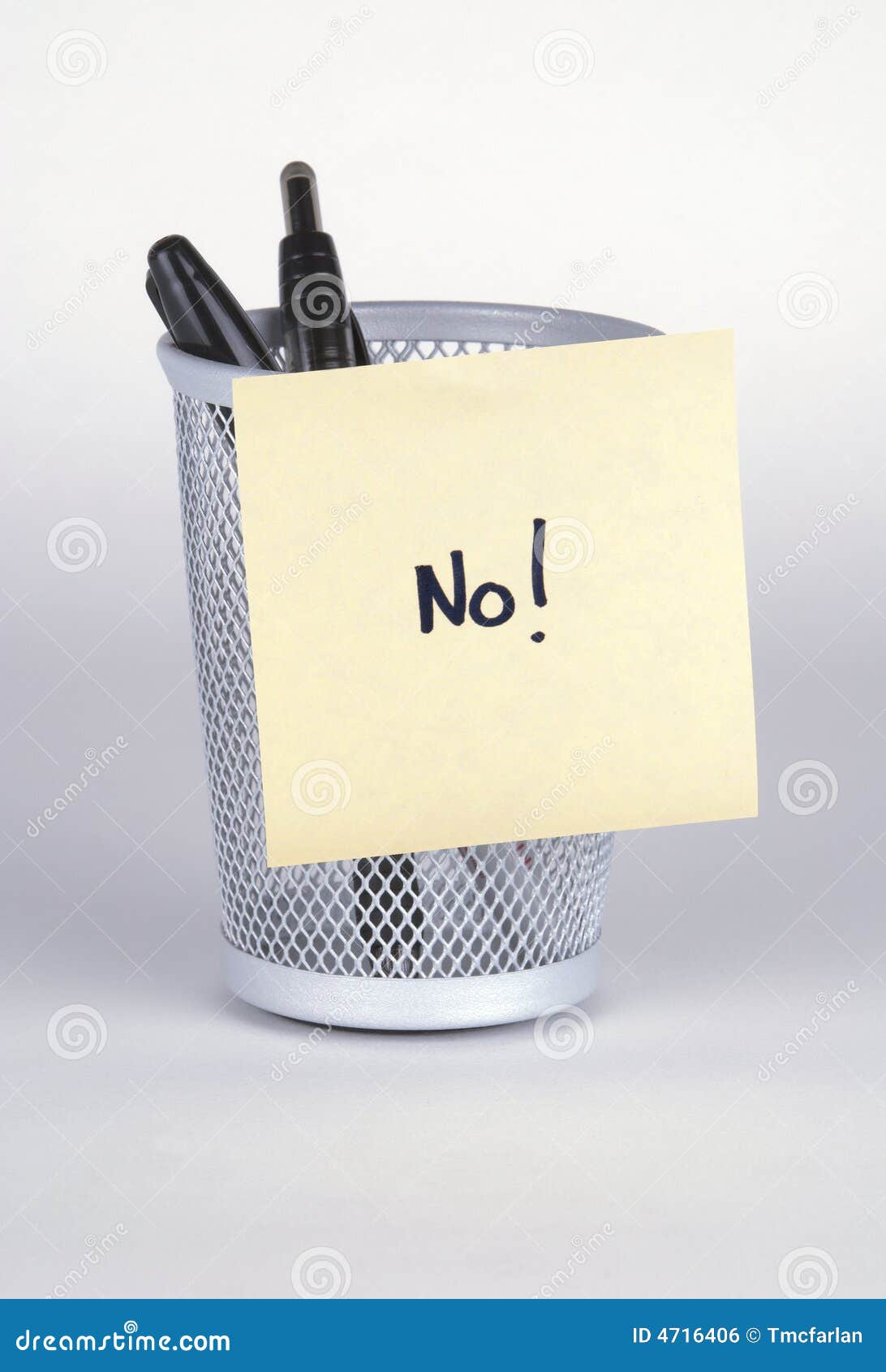 ¡No! Nota de post-it foto de archivo. Imagen de poste - 4716406