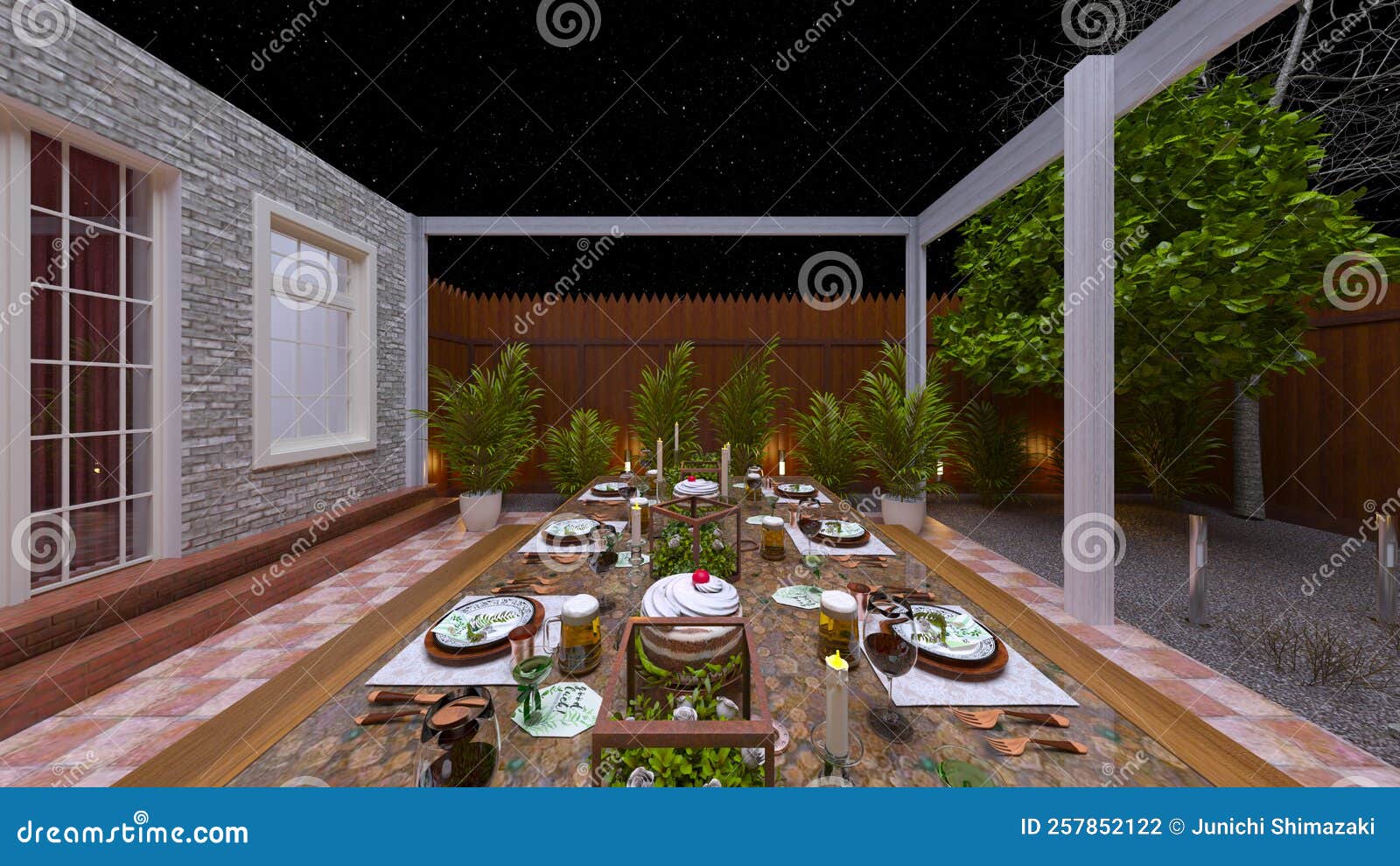 3.ª Representación De La Terraza De La Azotea Stock de ilustración ...