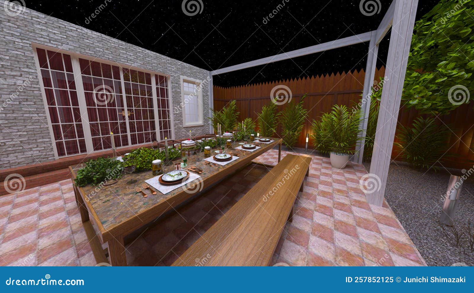 3.ª Representación De La Terraza De La Azotea Stock de ilustración ...