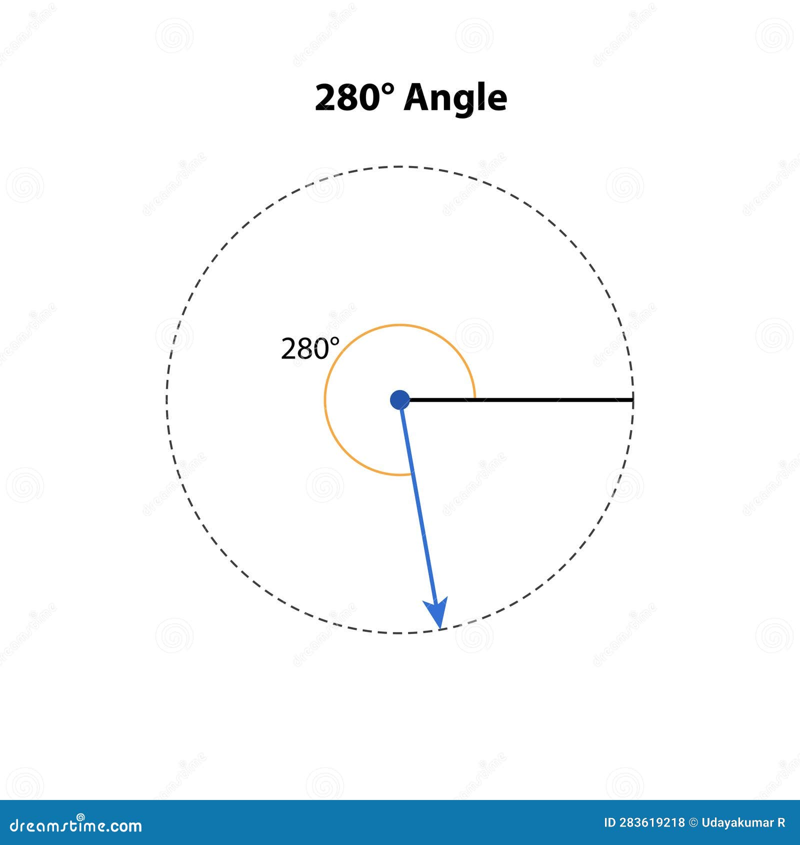 280Â° Degree Angles. Vector Illustration. Math Geometric Stock Vector ...