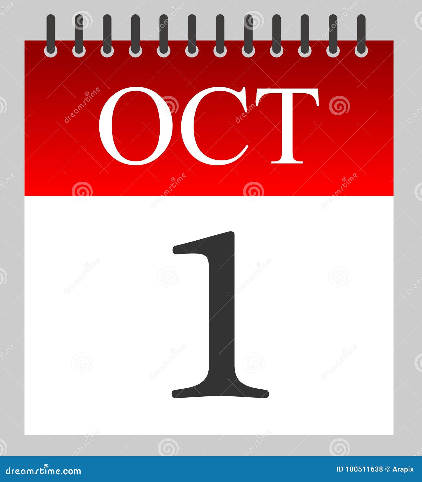 1º De Outubro - Calendário Diário Ilustração do Vetor - Ilustração de ...