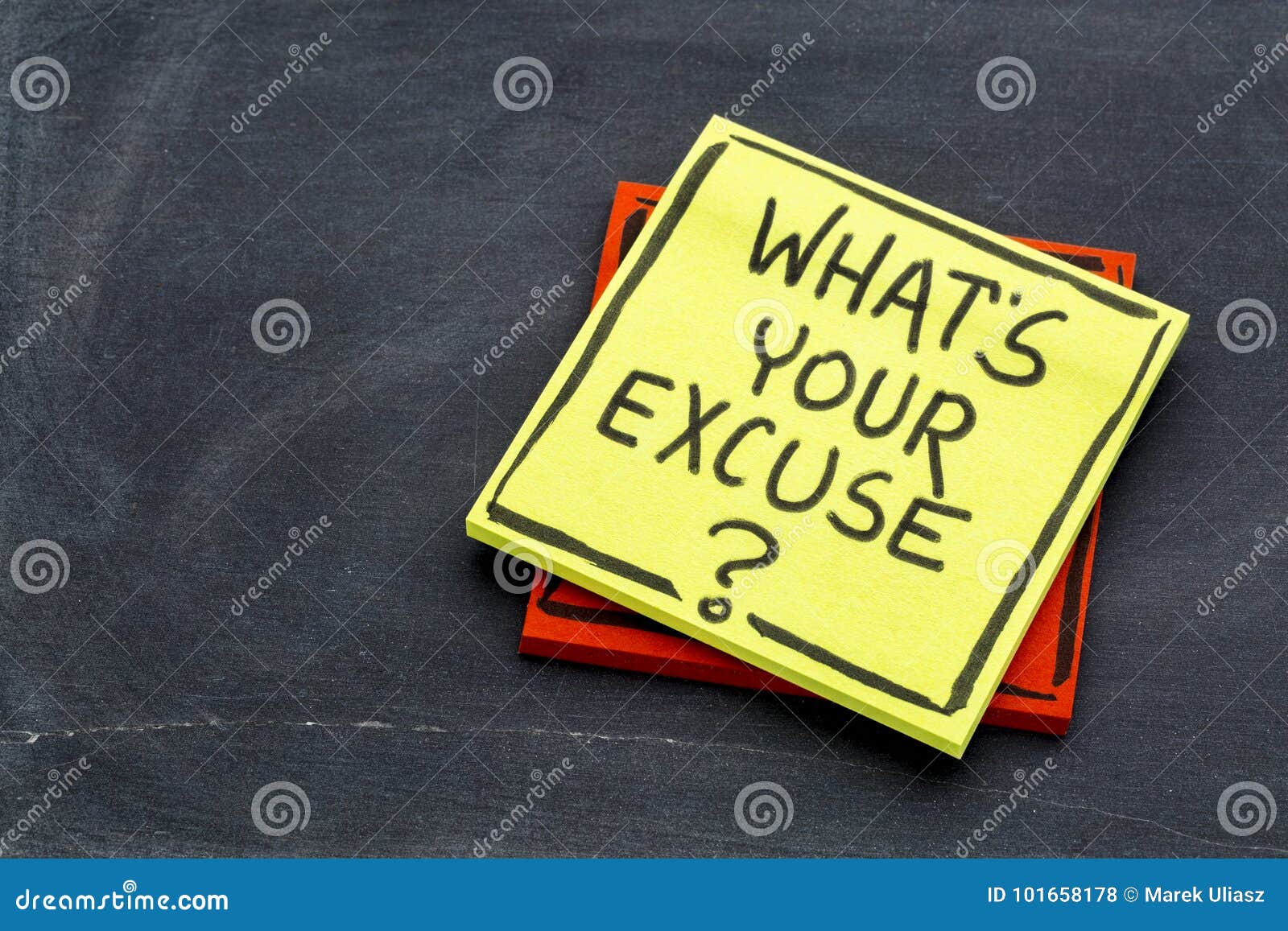 ¿Cuál es su excusa? foto de archivo. Imagen de pregunta - 101658178