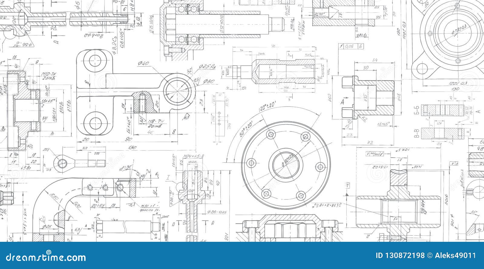 Mechanical Engineering Drawings. Technical Drawing.Abstract Technology ...