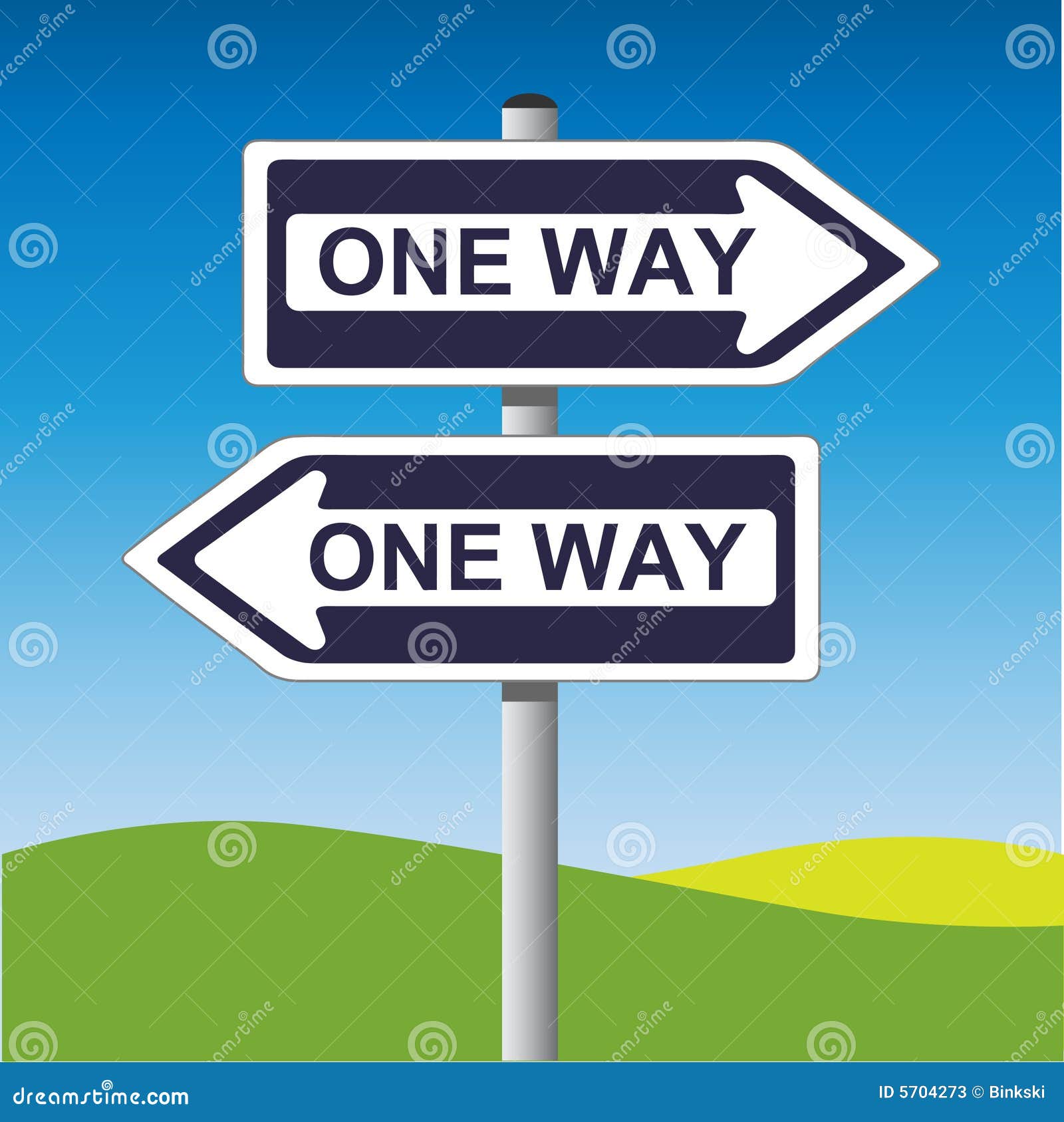 À sens unique illustration de vecteur. Illustration of signe - 5704273