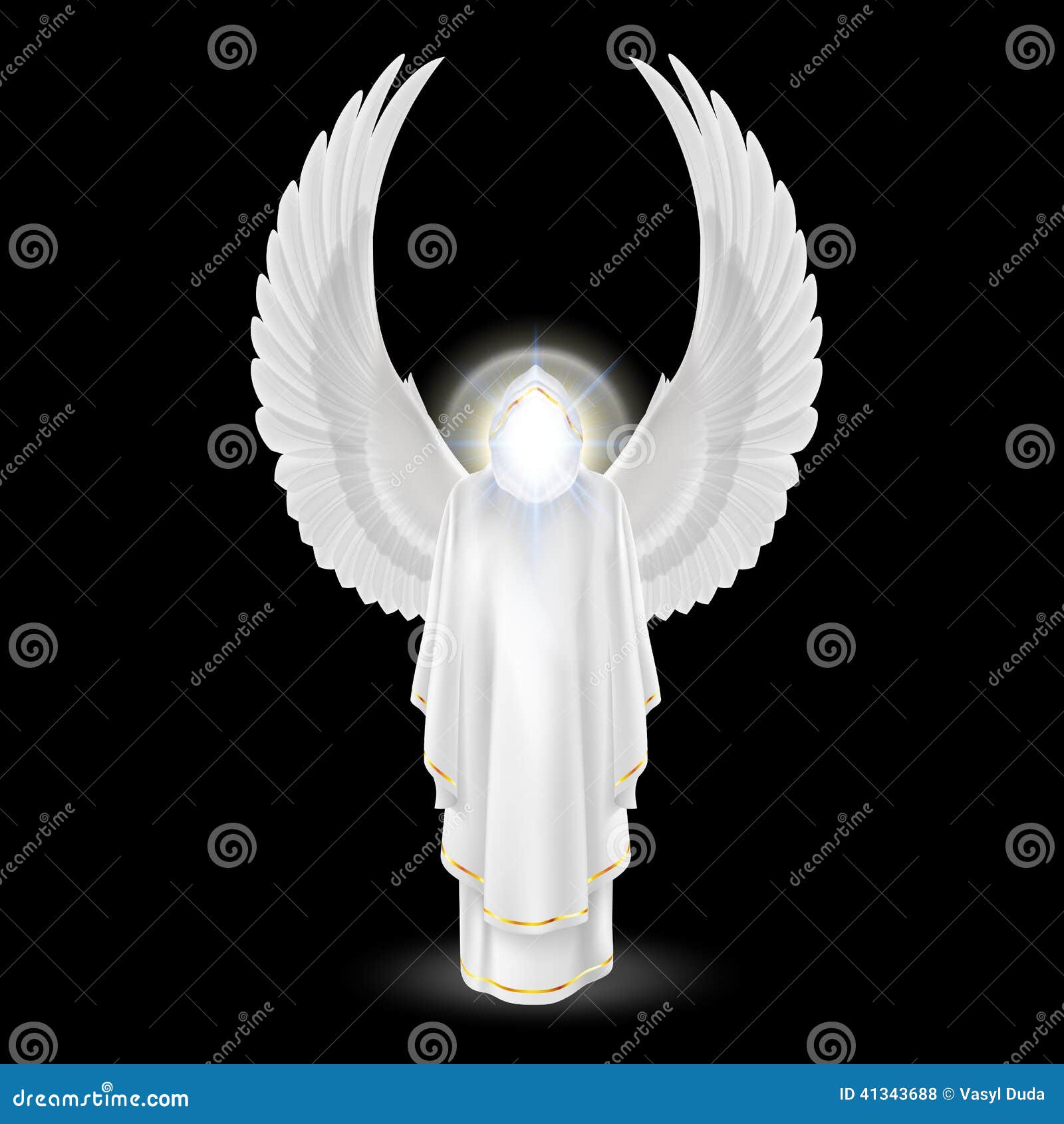 Ángel blanco en negro stock de ilustración. Ilustración de mosca - 41343688