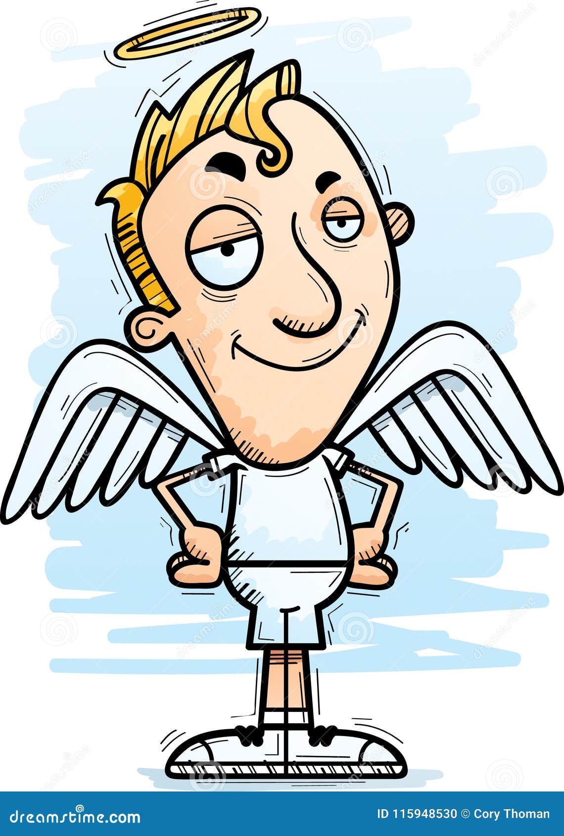 Ángel Confiado De La Historieta Ilustración del Vector - Ilustración de ...