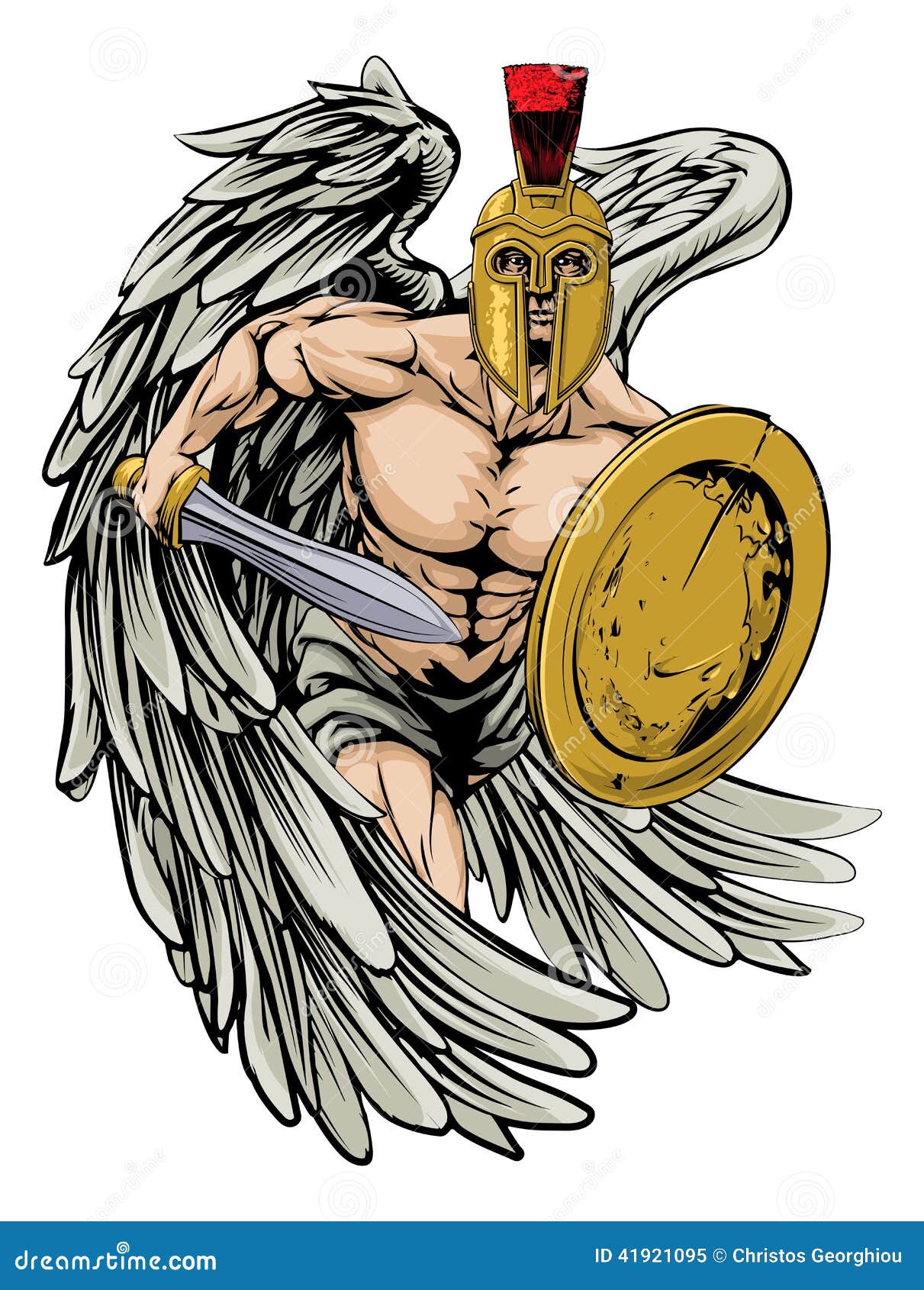 Ángel fuerte ilustración del vector. Ilustración de historia - 41921095