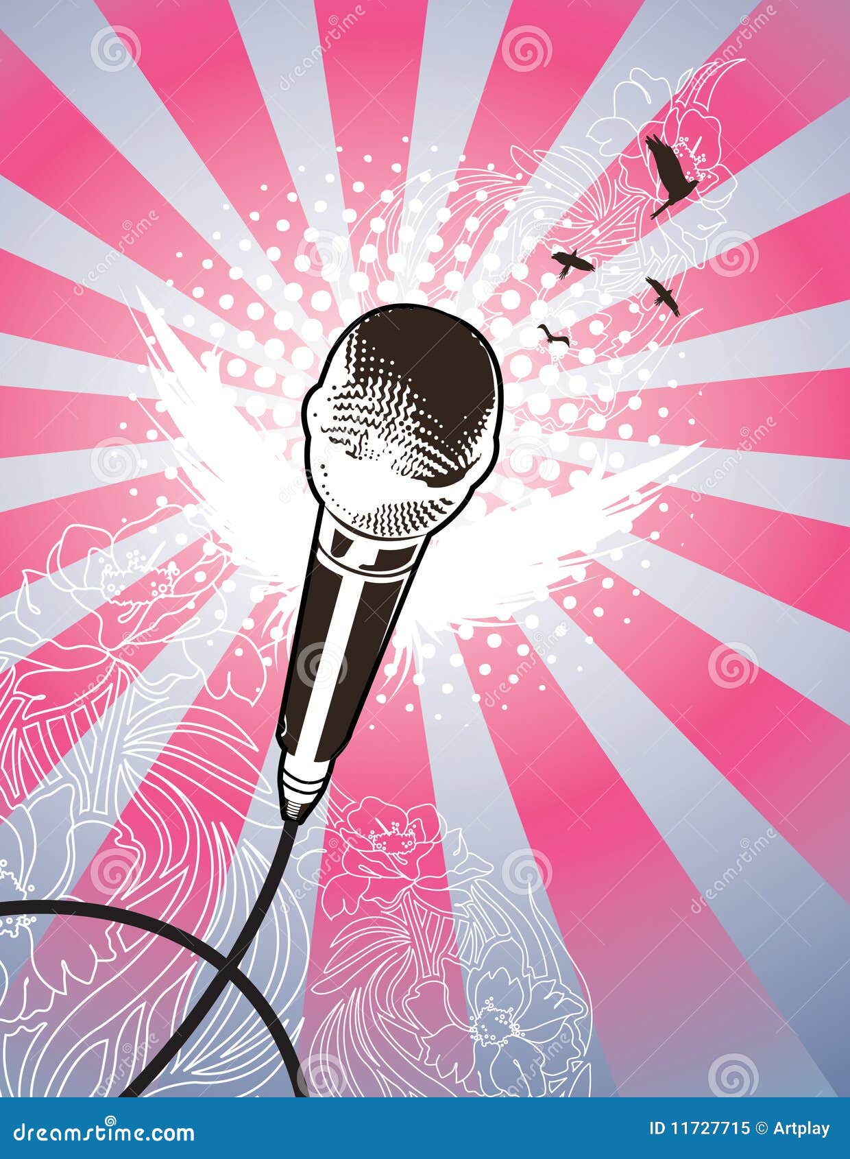 Ángel Mic ilustración del vector. Ilustración de retro - 11727715