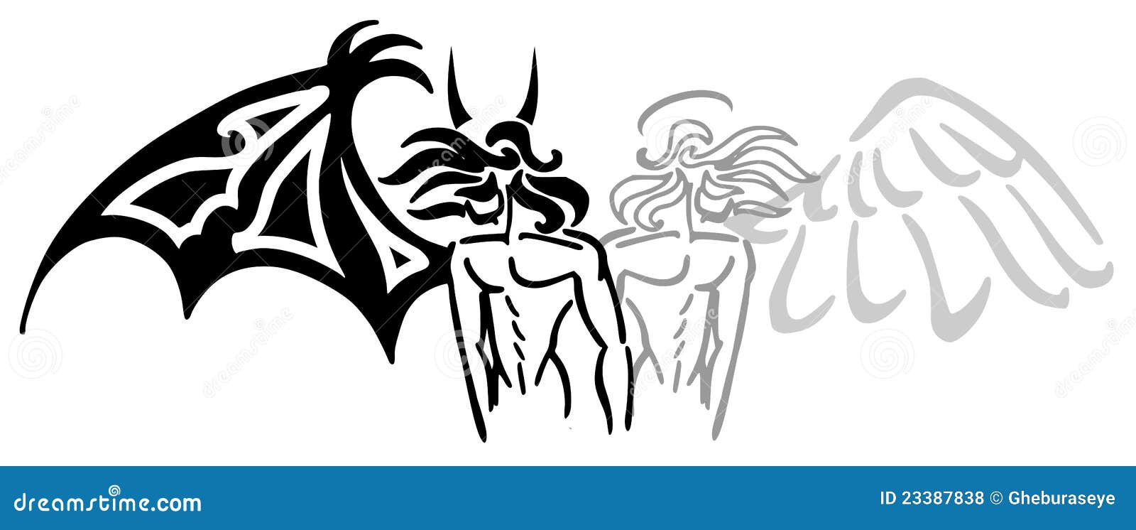 Ángel y diablo ilustración del vector. Ilustración de hermoso - 23387838