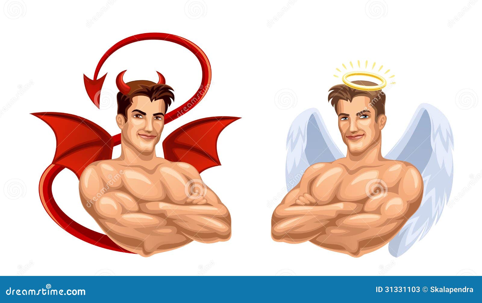 Ángel y diablo ilustración del vector. Ilustración de contraste - 31331103