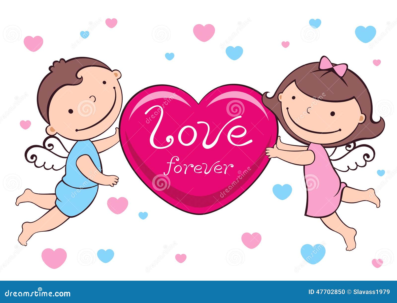 Ángeles con el corazón ilustración del vector. Ilustración de manos ...