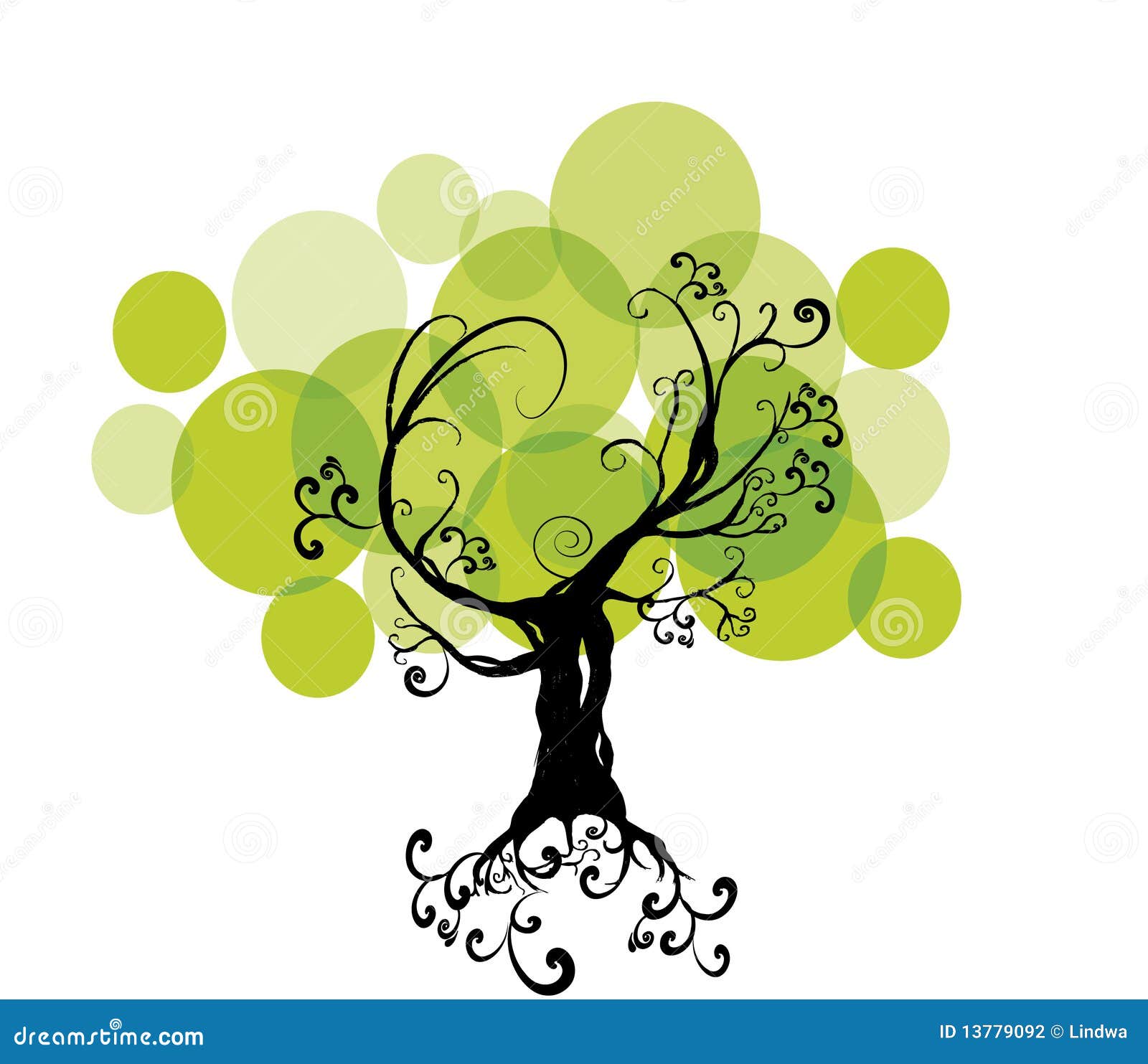 Árbol abstracto ilustración del vector. Ilustración de amarillo - 13779092