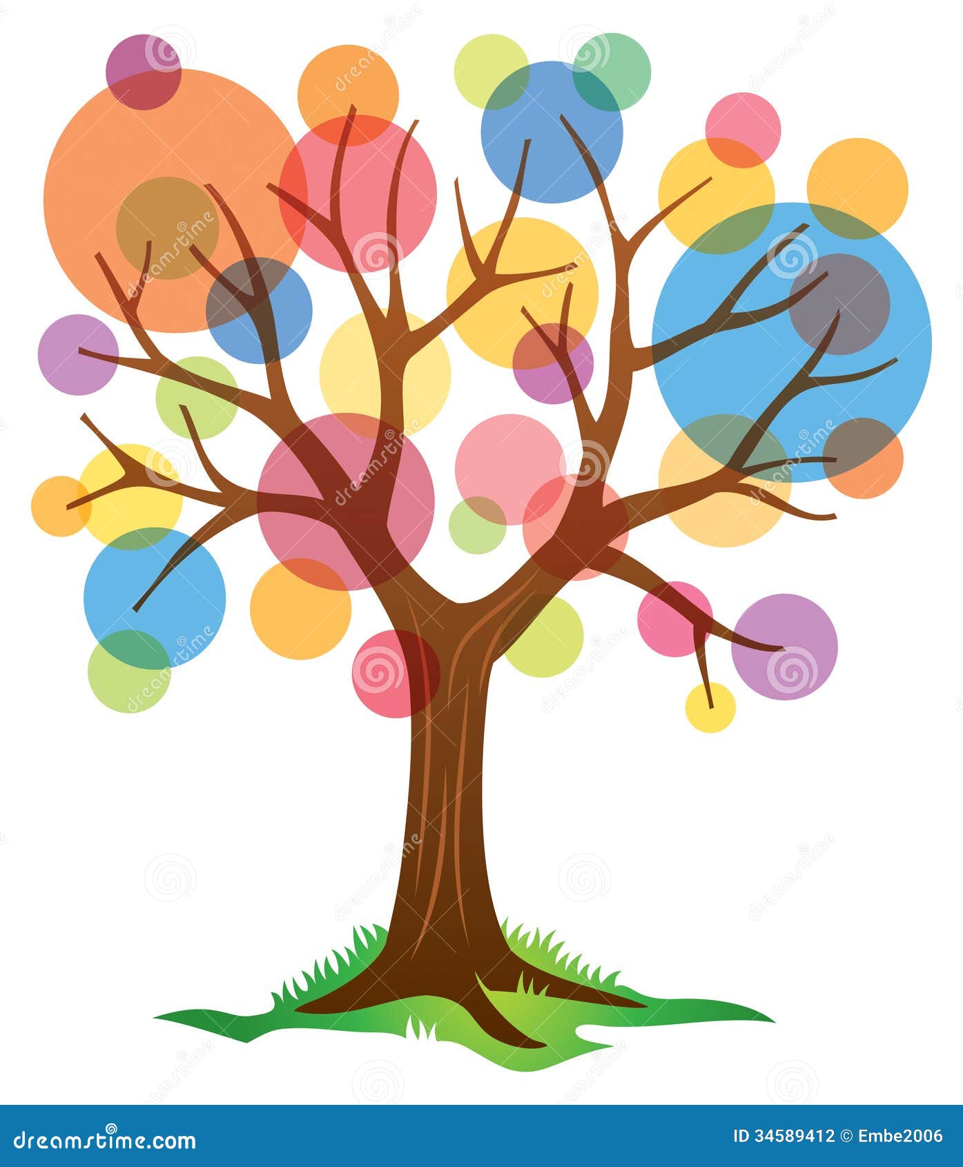 Árbol abstracto ilustración del vector. Ilustración de color - 34589412