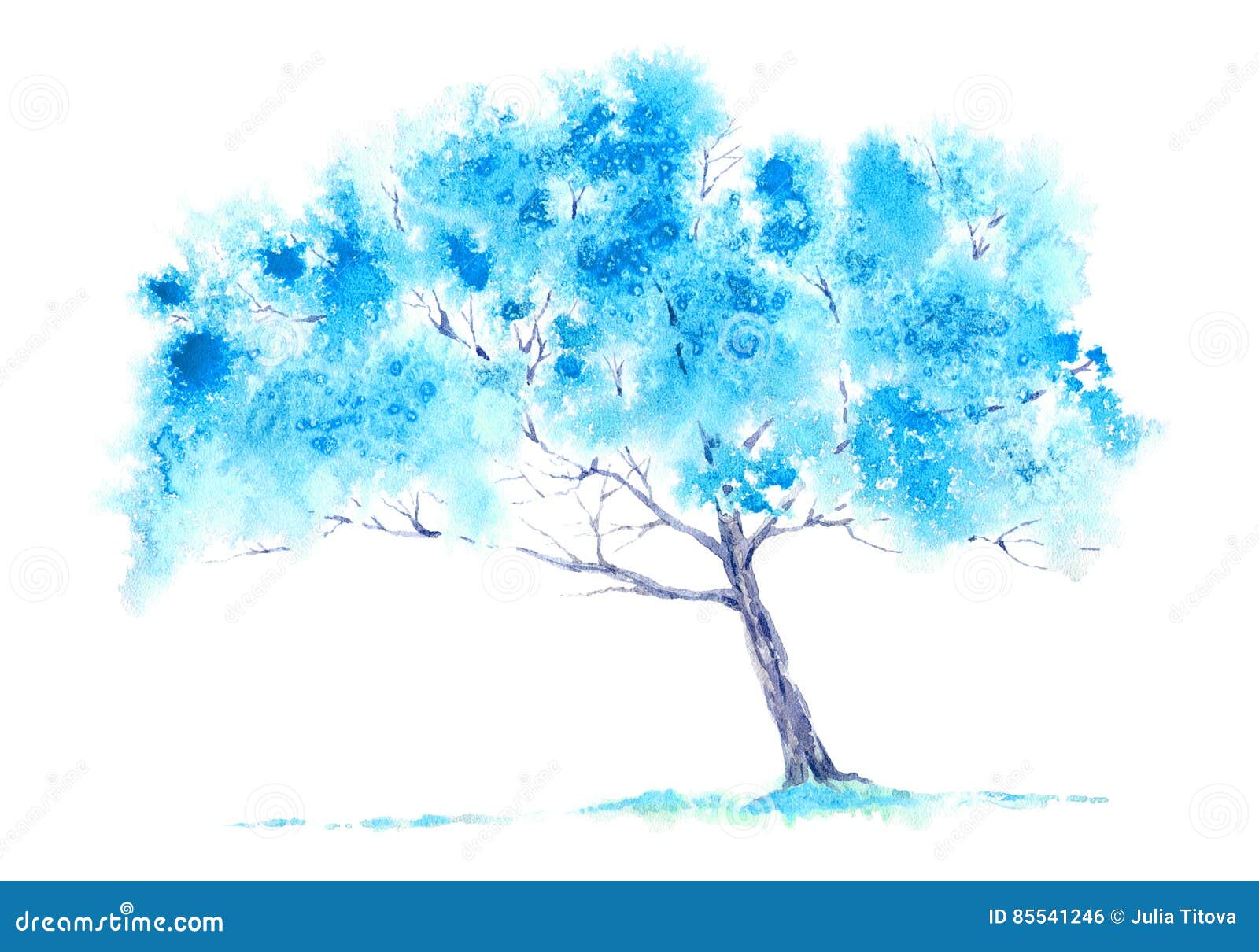 Árbol azul stock de ilustración. Ilustración de arbusto - 85541246