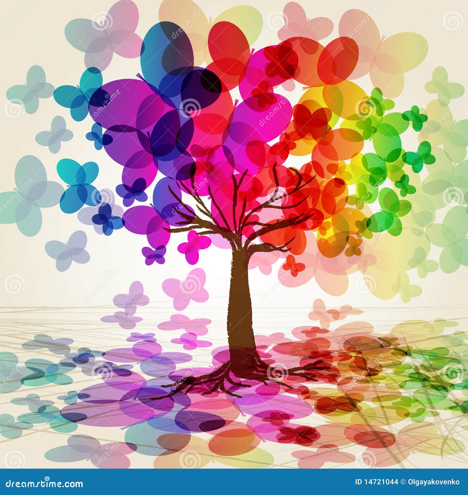 Árbol colorido abstracto. ilustración del vector. Ilustración de copia ...