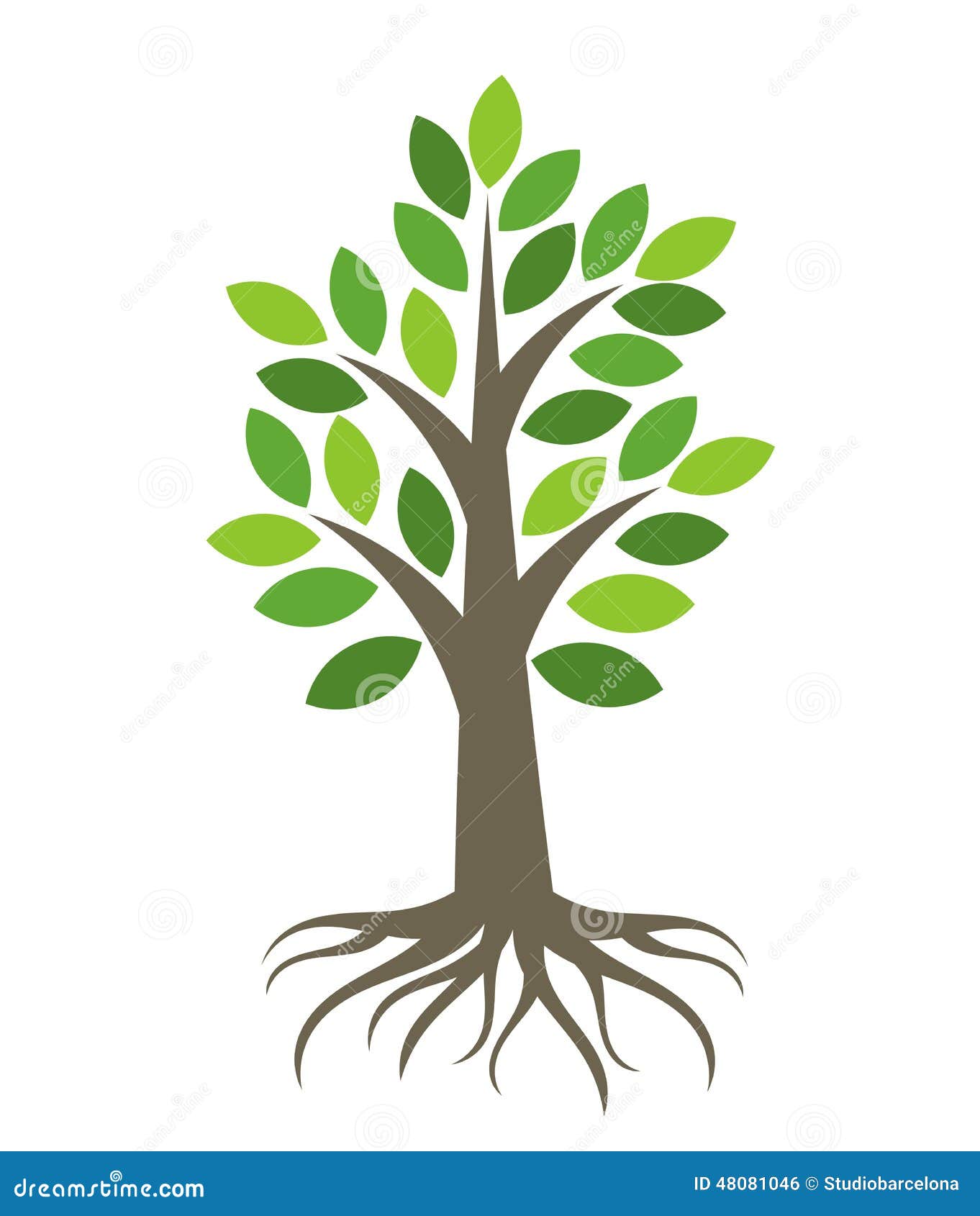 Árbol con las raíces ilustración del vector. Ilustración de crecimiento ...