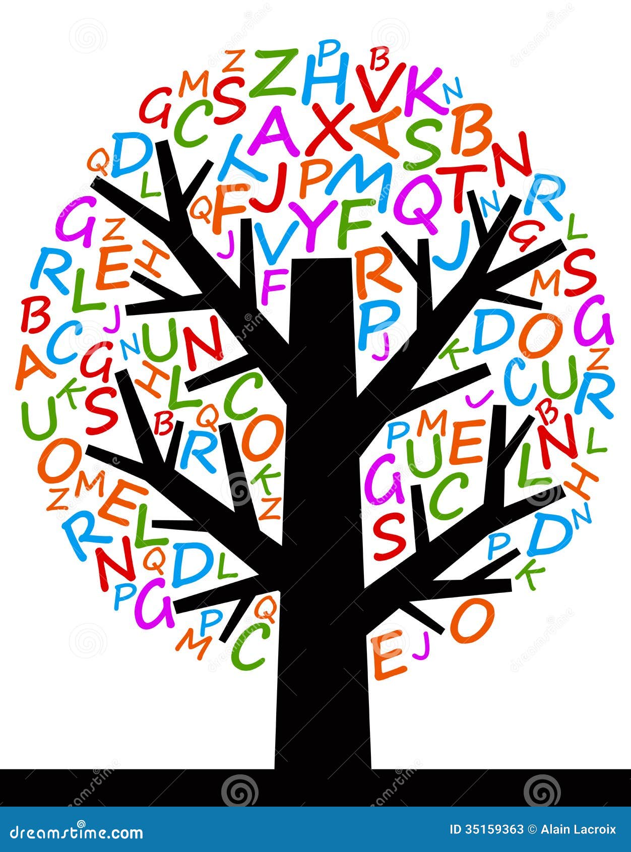 Árbol de la letra stock de ilustración. Ilustración de estudio - 35159363