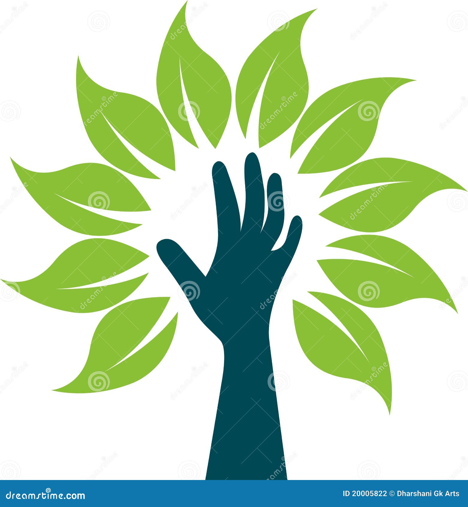 Árbol de la mano ilustración del vector. Ilustración de agricultura ...