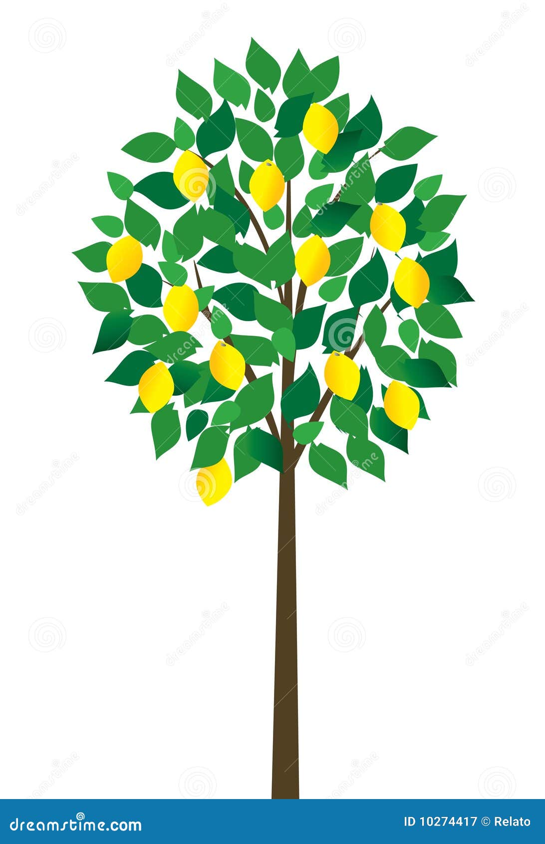 Árbol de limón ilustración del vector. Ilustración de cubo - 10274417