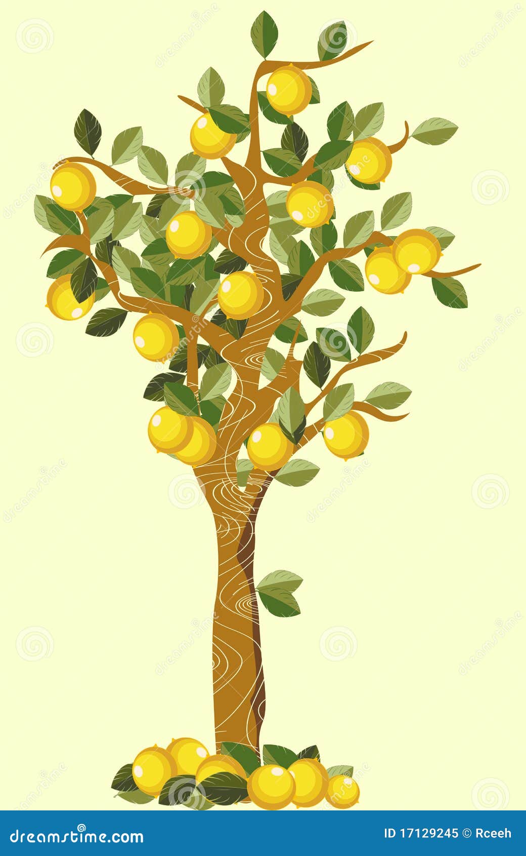 Árbol de limón ilustración del vector. Ilustración de madera - 17129245