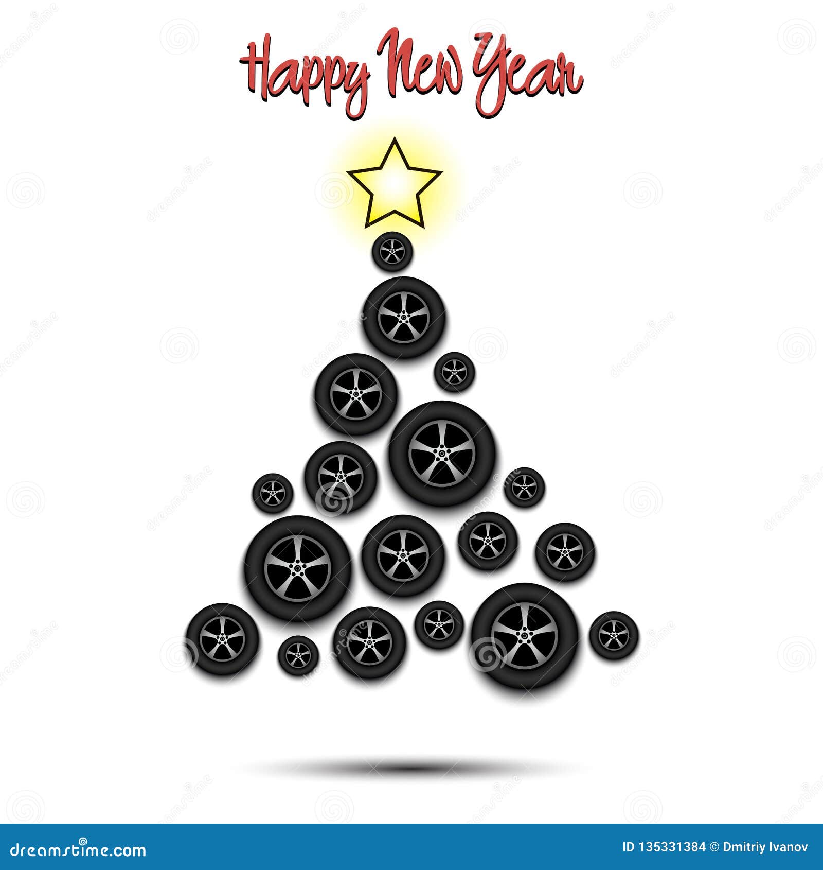 Árbol De Navidad De Las Ruedas Autos Ilustración del Vector ...
