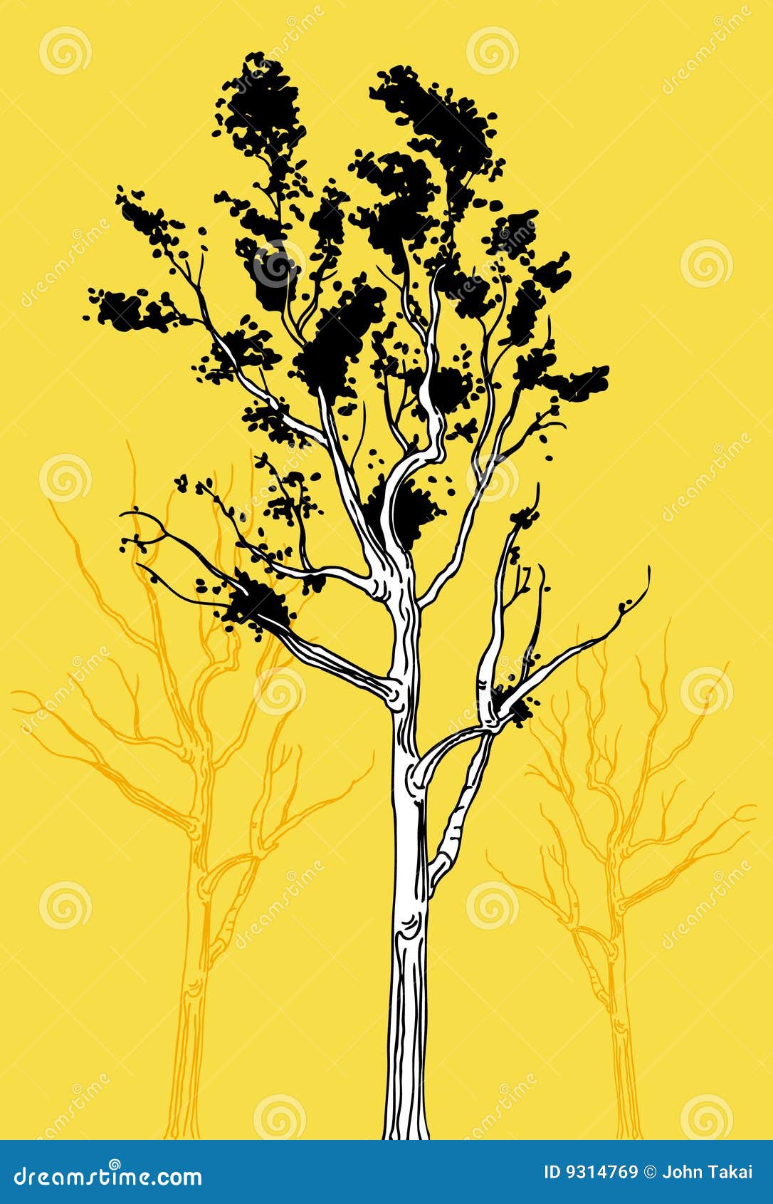 Árbol flaco ilustración del vector. Ilustración de arte - 9314769