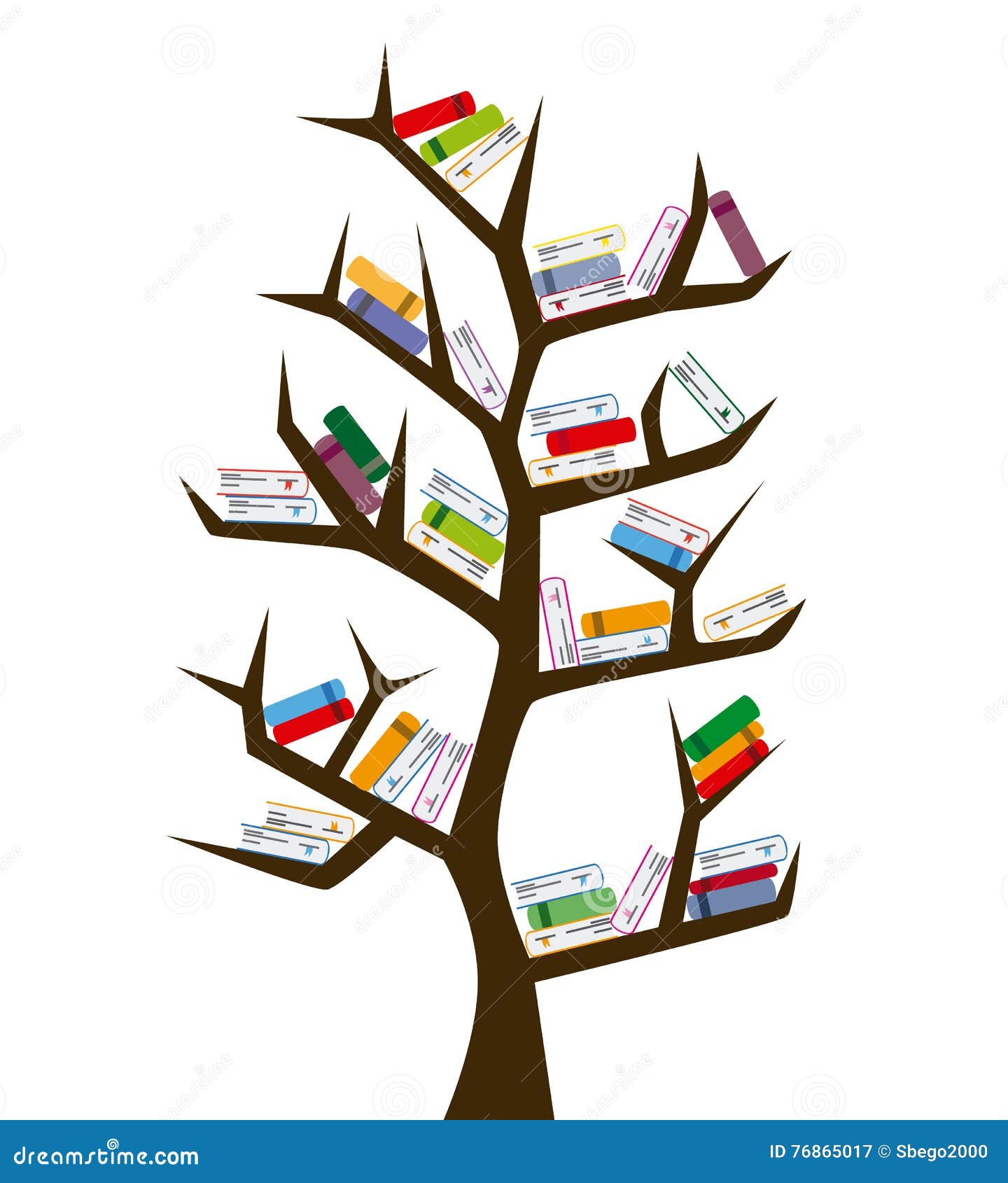Árbol y libros ilustración del vector. Ilustración de libros - 76865017