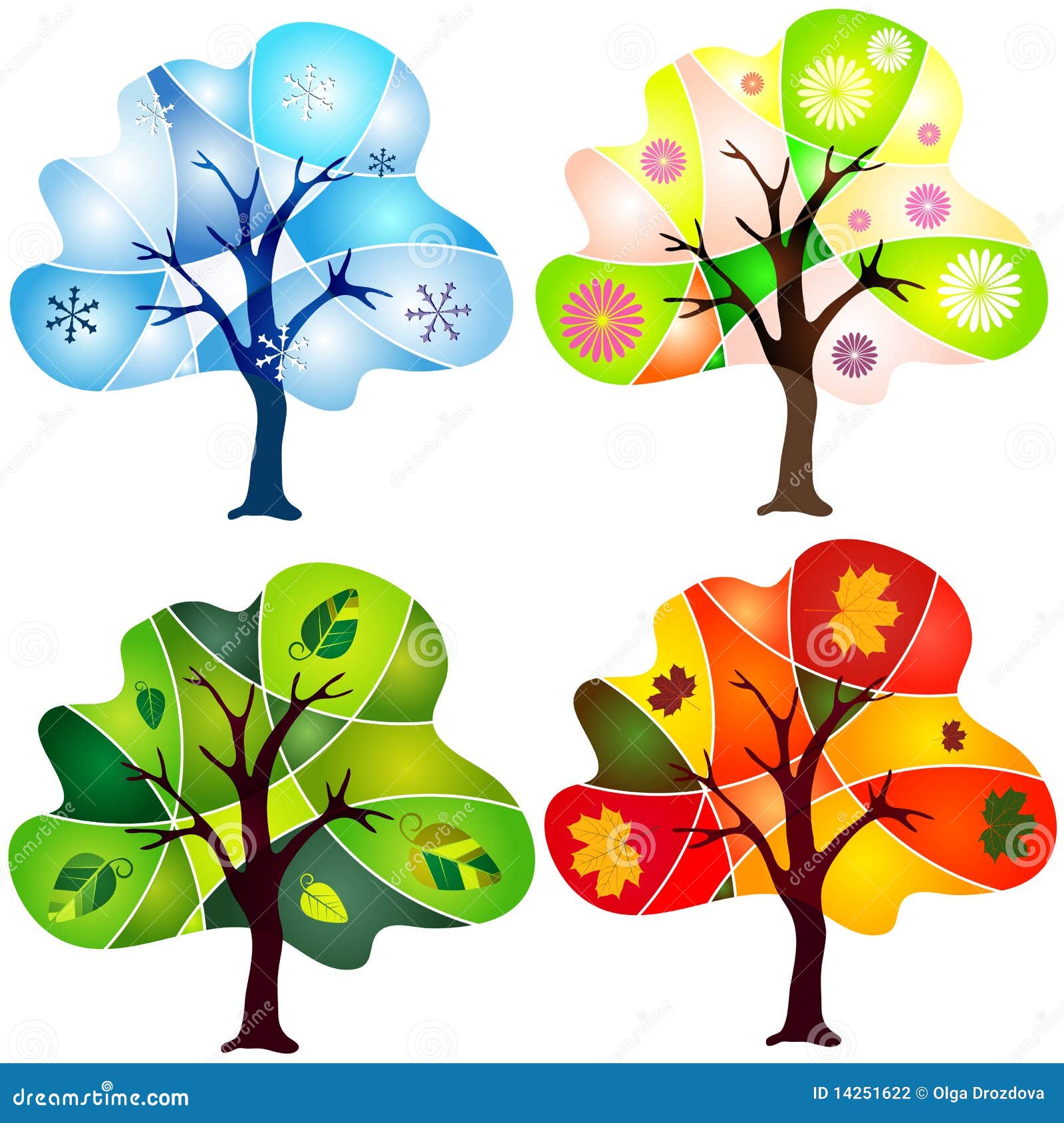 Árboles Abstractos Determinados Ilustración del Vector - Ilustración de ...